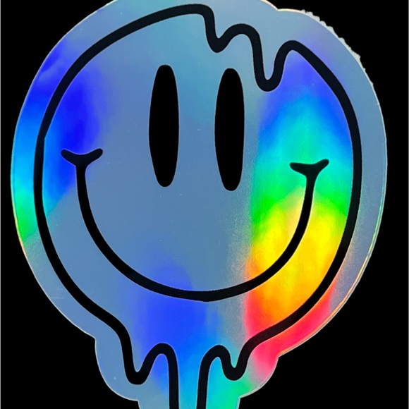 Hand Crafted | Wall Decor | Smiley Face Melting Waterproof Holographic ...